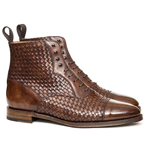 Buy Costoso Italiano Brown Braided Leather Casual Boots for Men (7) at ...
