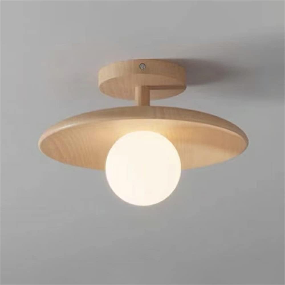 ACLBLK Mid Century Orange Glass Semi Flush Mount Ceiling Light with ...