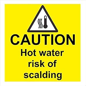 Amazon.com: LilithCroft99 Pack of 5 Warning Signs - Caution Hot Water ...