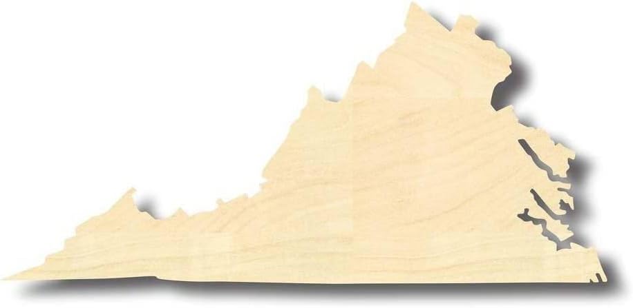 Amazon.com: Unfinished Wood Virginia Shape State Craft up to 46" DIY 8 ...