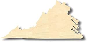 Amazon.com: Unfinished Wood Virginia Shape - State - Craft - up to 24 ...