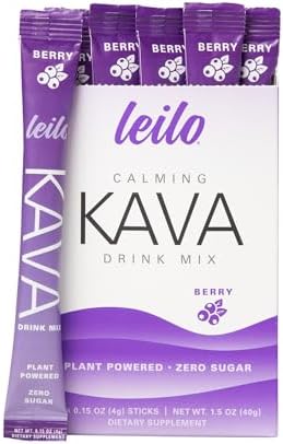 Amazon.com : Leilo | Calming Kava Drink Mix | Berry, 10 Stick Packs ...