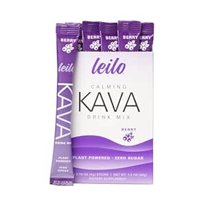 Amazon.com : Leilo | Calming Kava Drink Mix | Berry, 10 Stick Packs ...