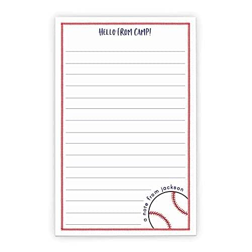 Amazon.com: Baseball Camp Stationary Lined, Personalized Baseball ...