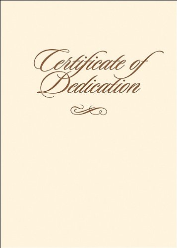 Certificate of Dedication with Envelope 6pk: Broadman Church Supplies ...