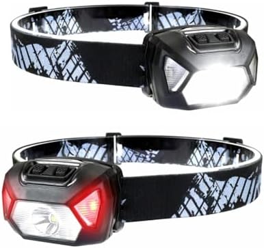 LED Head Lamp 2 Packs, 1300 Lux Ultra-Bright LED Head Torch with White ...