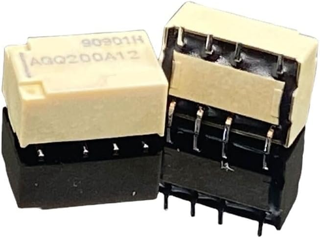 2PC Miniature Signal Relay AGQ200A12 Equivalent – 12V DC, 2 Form C ...