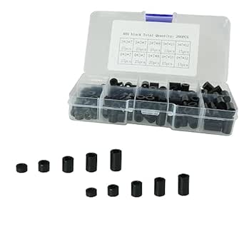 DGBRSM 200pcs Outlet Screw Spacers Black Rubber Round Spacer for ...