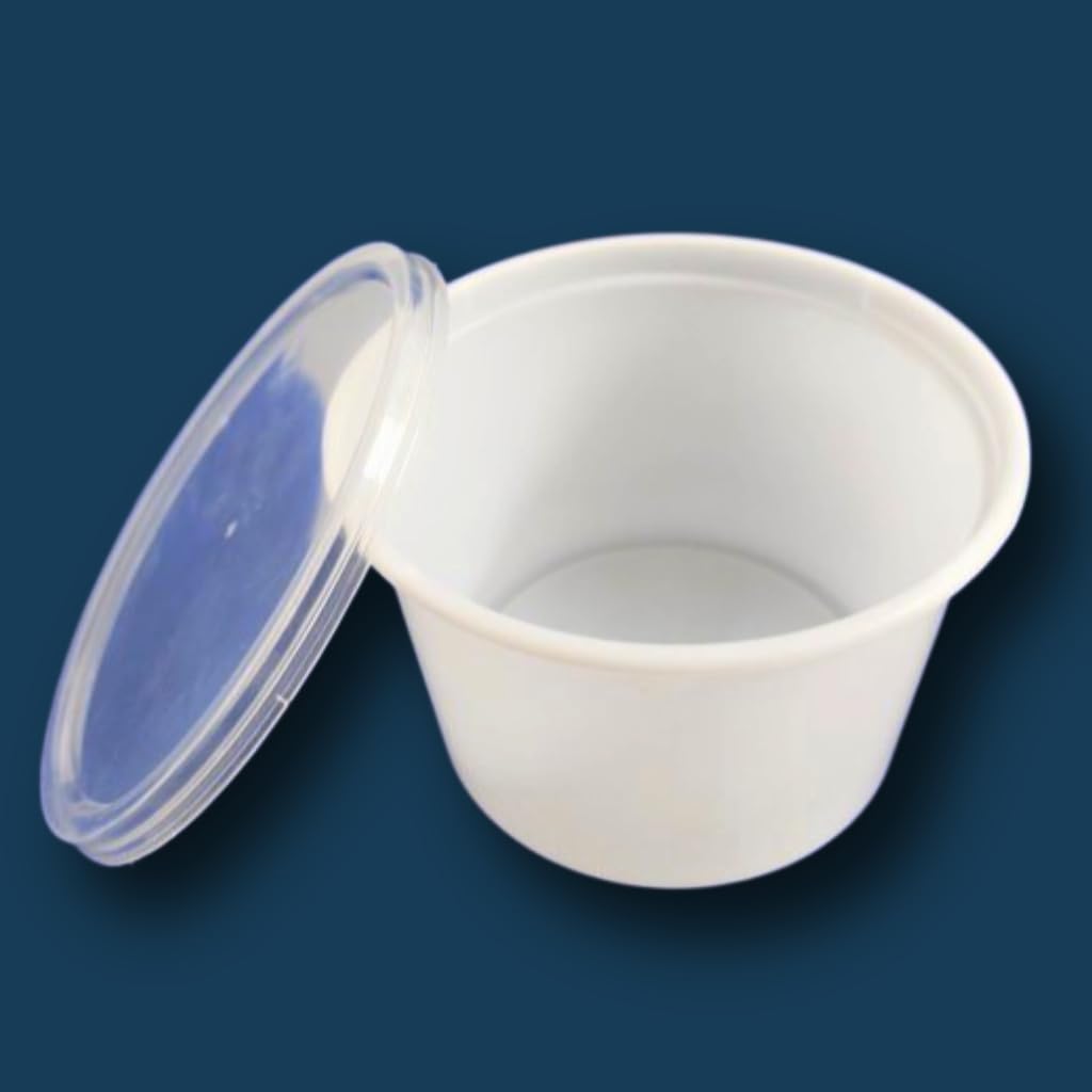 Reusable Plastic White Container - 500ml (Pack of 100 Piece), Food ...