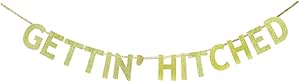 Amazon.com: TENNYCHAOR Gettin' Hitched Banner,Fun Engagement ...