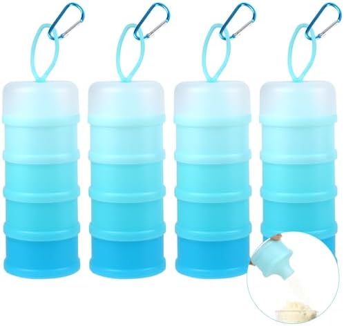 Amazon.com - Milkary 4Pcs Protein Powder Storage Container, 4 Layer ...