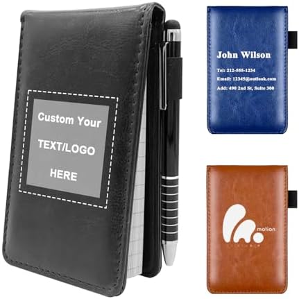 Amazon.com : Personalized Mini Notepad Holder Set | Custom Engraved ...