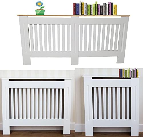 ANSIMIDA Radiator Cover MDF Modern Cabinet Top, White Design Vertical ...