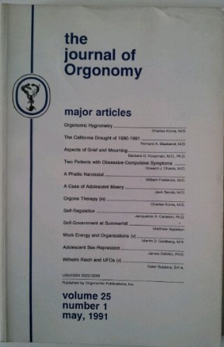 The Journal of Orgonomy (Volume 25, Number 1, May 1991): Barbara ...