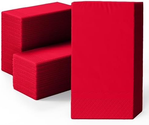 Amazon.com: Party Solids Red Dinner Napkins Disposable 8