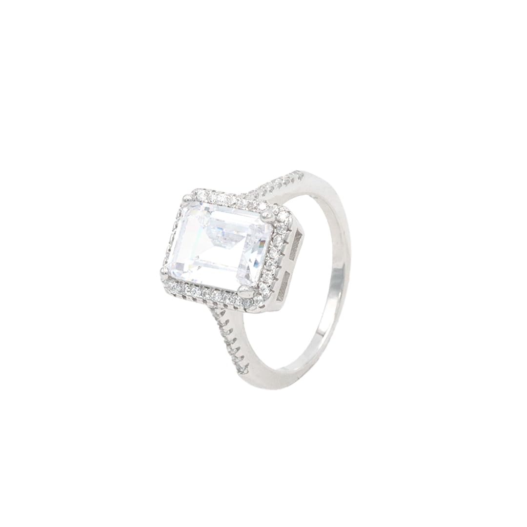 Buy ERI Silver diamond ring | women's diamond ring | silver rings for ...