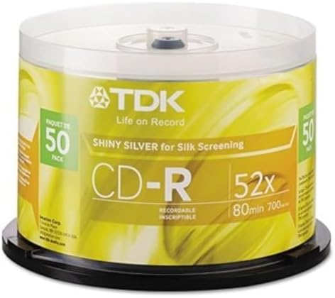 TDK CD-R80BCB50 / 47959 52X 700MB 80MIN CDR Blank Shiny Surface Cakebox - 50 Pack: Amazon.co.uk ...