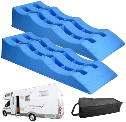 Levelling Ramp Set, 2pcs Heavy-Duty Campr Leveling Blocks, Wheel Chocks ...