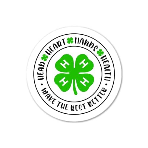 Amazon.com: 4-H Head, Heart, Hands, Health Sticker- Waterproof ...