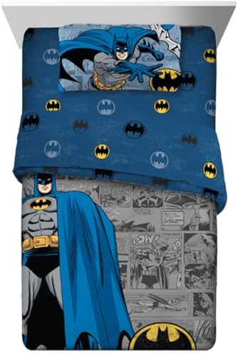 Amazon.com: JPI DC Comics Batman Emblem 2-Piece Reversible Twin ...