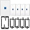 5 Pack Ethernet Wall Outlet Cat6 Plate RJ45 Coupler Keystone Jack ...