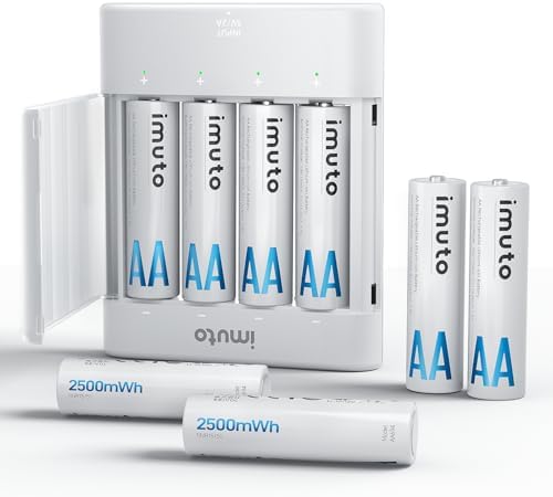 Amazon.com: Rechargeable AA Lithium Batteries with Charger 8 Pack 1.5V ...