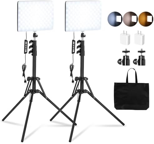Amazon.com : 2 Pack LED Video Light Kit, Studio Lights, Scrhot 15W ...