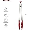 Amazon.com: KitchenAid Silicone Stainless Steel Tongs, 12 Inch, Red ...