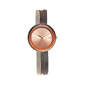 Titan Raga Delight Rose Gold Dial Women Analog Watch with Stainless ...