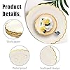 Amazon.com: HEIPINIUYE 50 Pieces Ivory Paper Plates with Gold Foil 7 ...