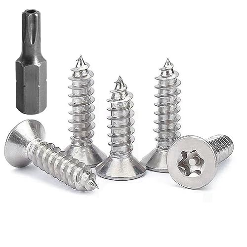 FarDeer Stainless Steel Flat Head Self-Tapping Screws M4/M5 Security ...