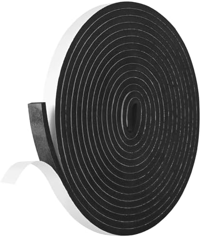 Kikerike Self Adhesive Foam Tape Weatherstrip 1/2In x 1/4In x 16.5Ft ...