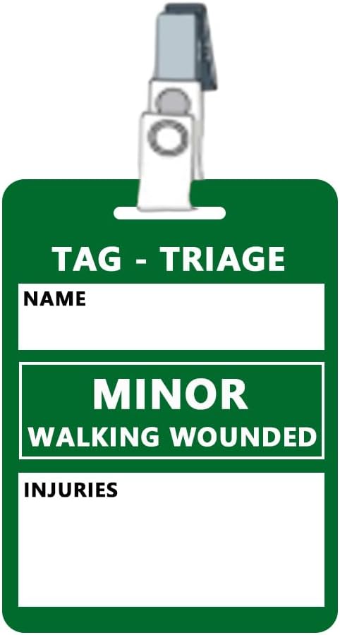 Emergency Triage Tags (Green - Minor Injury) - Triage Cards for ...