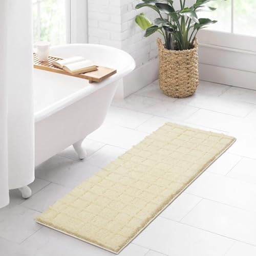 Amazon.com: HAOCOO Long Bathroom Rug 18x47 inch,Soft Non-Slip Beige ...
