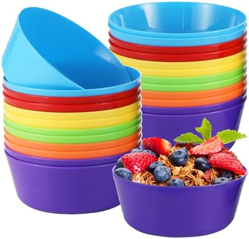 Amazon.com: Foaincore 24 Pcs Kids Plastic Bowls Plastic 10 oz Cereal ...