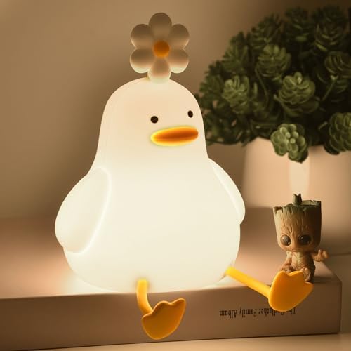 NNDHYA Creative Flower Duck Night Light for Nursery Tap Adjust ...