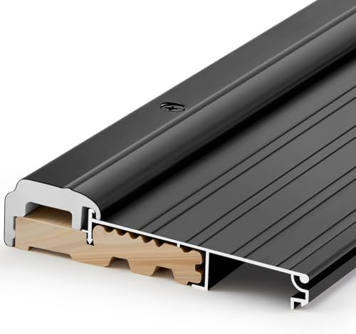 Blulu 72" Aluminum Exterior Door Threshold 5 5/8" Swing Threshold Black ...