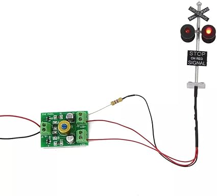 Amazon.com: Model Railroad Crossing Signal Set 4 LED Heads with Circuit ...