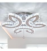 Finktonglan Crystal Ceiling Light Modern Flush Mount Rectangular LED ...