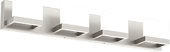 Tipace 4 Lights LED Modern Vanity Light Brushed Nickel Bathroom ...