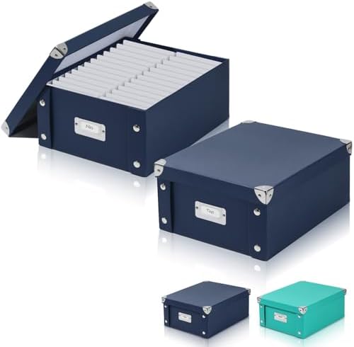 Amazon.com: DLUGOPIS 2 Pcs Inch Checks Storage Box with Lid Document ...
