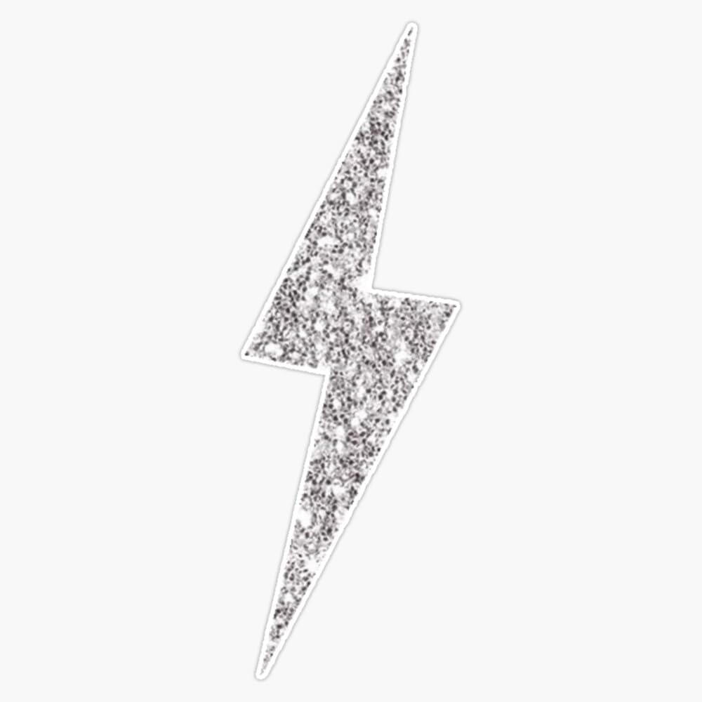 Amazon.com - Silver Glitter Lightning Bolt Sticker Vinyl Waterproof ...