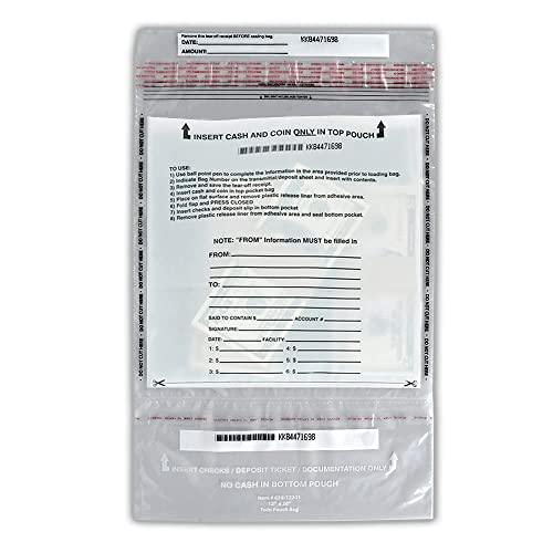 Snapklik.com : Tamper Evident Top Bottom Clear Transaction Bags 12W X ...