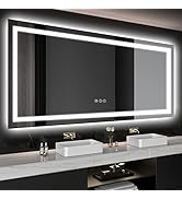 Amazon.com: ISTRIPMF 84x32 Inch LED Bathroom Mirror with Lights, Color ...