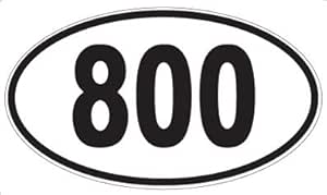 Amazon.com - Number 800 Oval Sticker