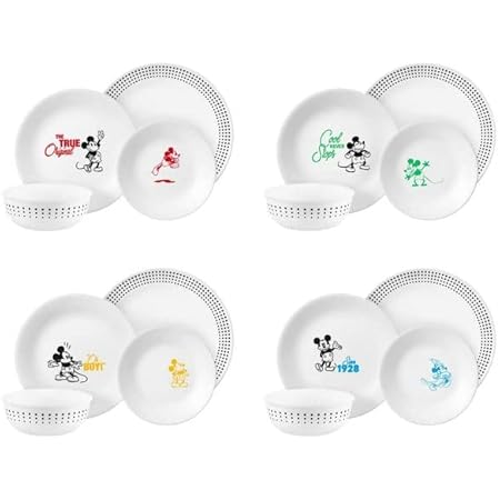 Amazon.com: Disney Themed Dinnerware Set - 16 Ceramic Dishes, 4 Place ...