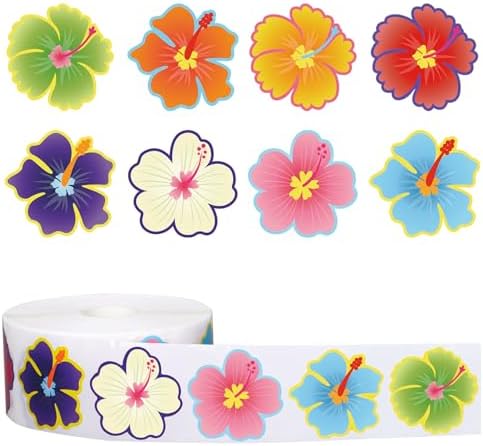 Amazon.com: Whaline 1000Pcs Hawaiian Tropical Luau Stickers Summer ...