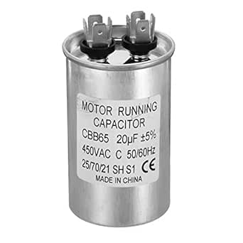 Amazon.co.jp: PATIKIL 20uF ±5% 20MDF 450V AC ファン始動コンデンサ CBB65 円形実行コンデンサ ACモーター運転 エアコン冷却ヒートポンプ凝縮 ...