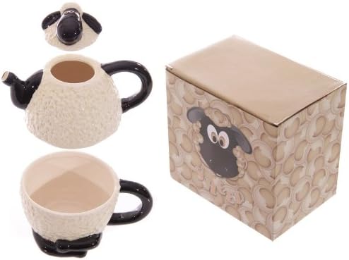 Amazon.com | Cute Cartoon Sheep Ceramic Tea Pot for One Set: Teapots ...
