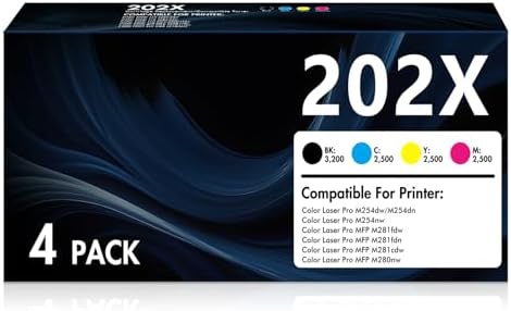 202X Toner Cartridge 4 Pack High-Yield Compatible Replacement for HP ...